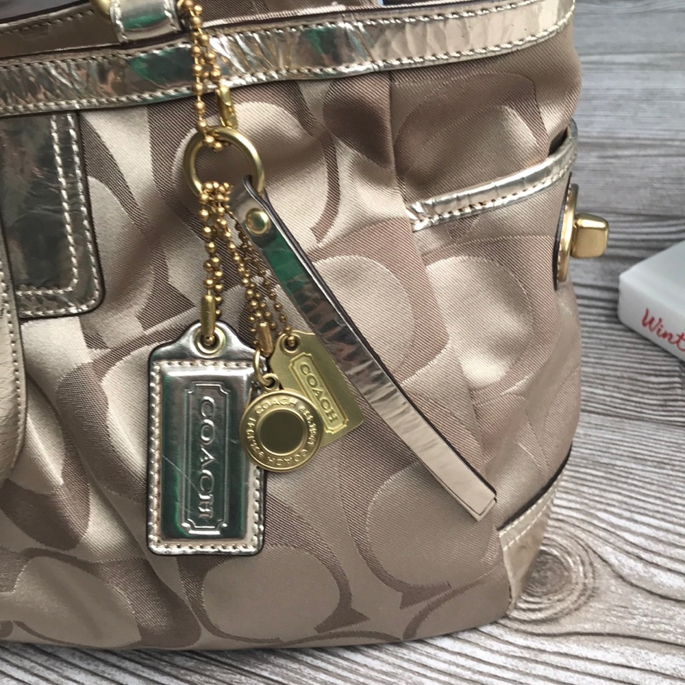 Coach Signature Collection Khaki & Gold Tote - Gem